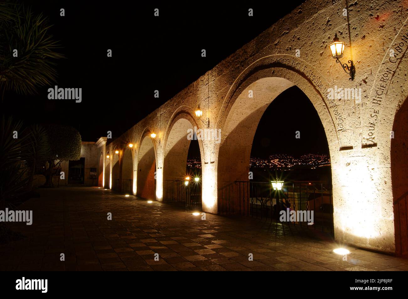 A night view of one of the touristic attraction in Peru, Lima Stock ...