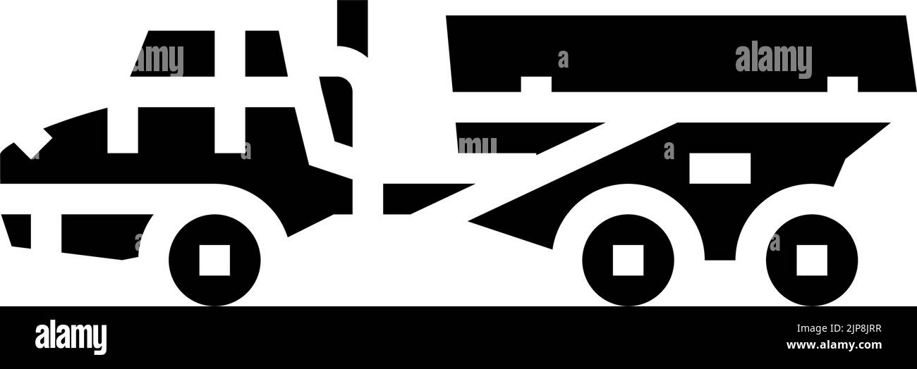 dumper construction car vehicle glyph icon vector illustration Stock ...