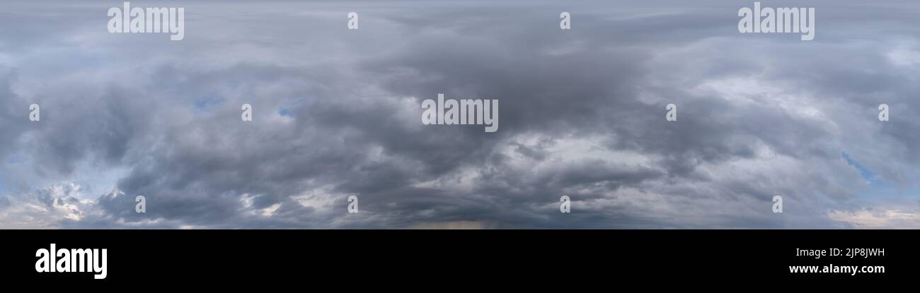 Sky panorama before rain with heavy Cumulonimbus clouds. Hdr seamless spherical equirectangular ...