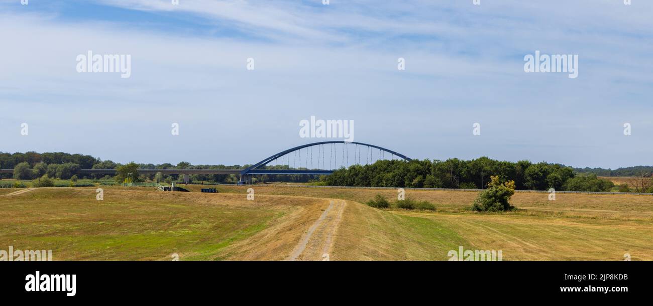 Elbe bridge in Domitz along the former inner-German border during the ...
