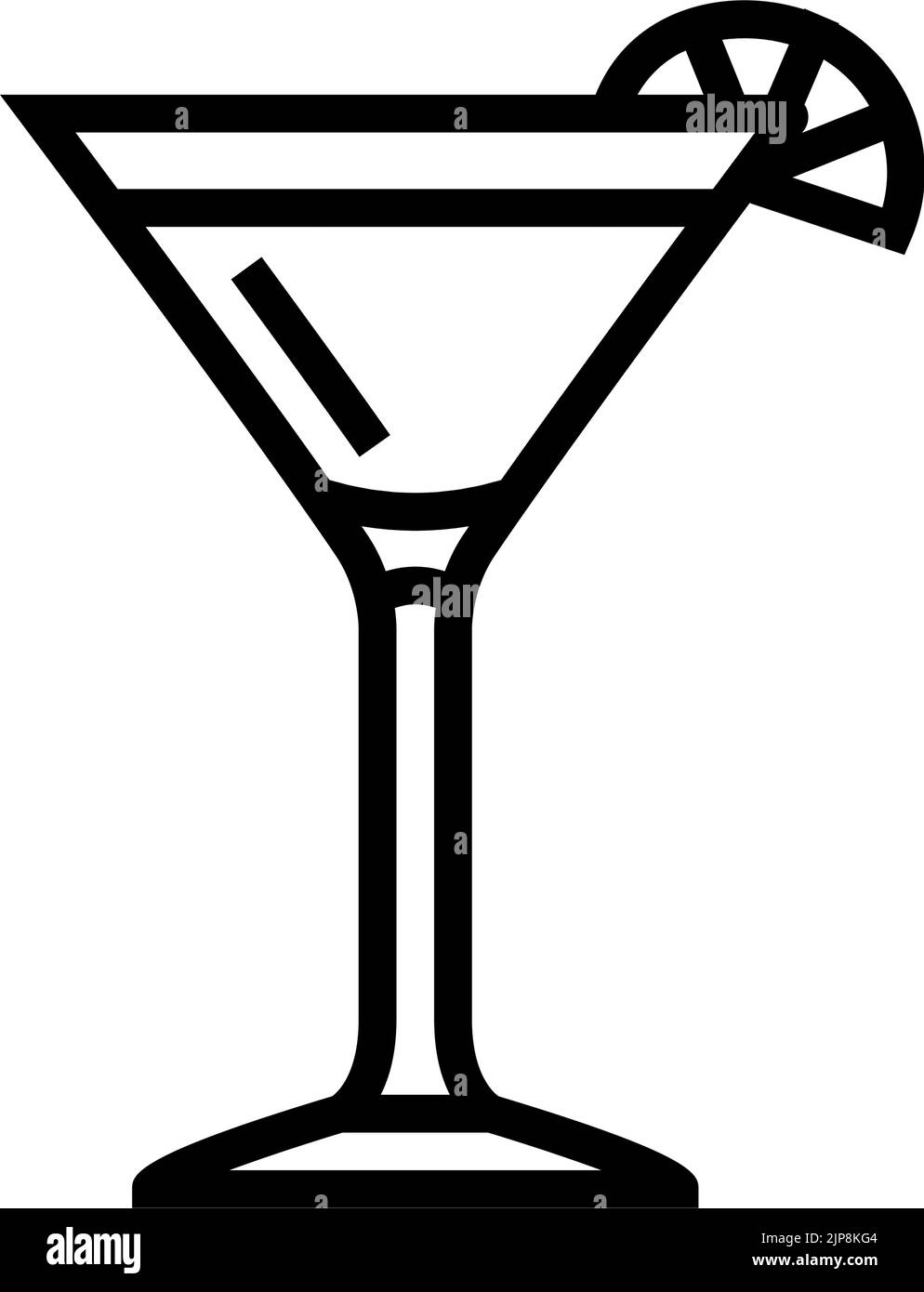 cosmopolitan cocktail glass drink line icon vector illustration Stock ...