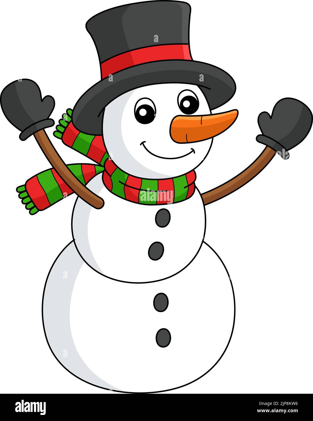 Snowman Christmas Cartoon Colored Clipart Stock Vector Image & Art - Alamy