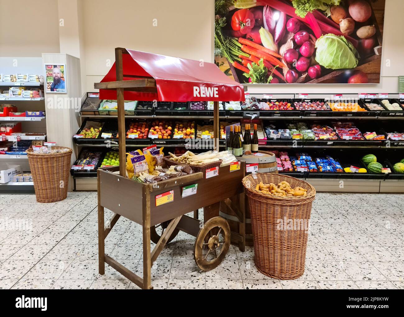 The fruit and vegetable section in a supermarket of the chain ReWe ...