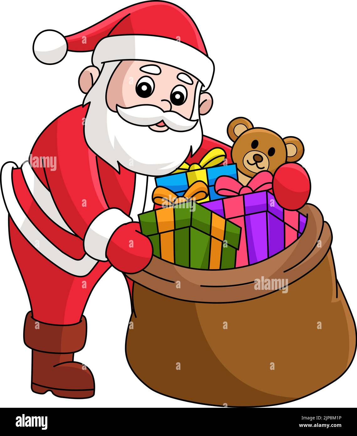 Christmas Santa Claus With Bag Cartoon Clipart Stock Vector Image & Art ...