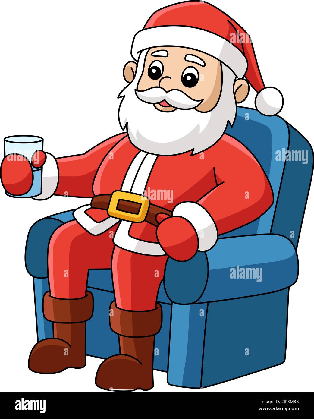 Christmas Santa Sitting On A Chair Cartoon Clipart Stock Vector Image ...