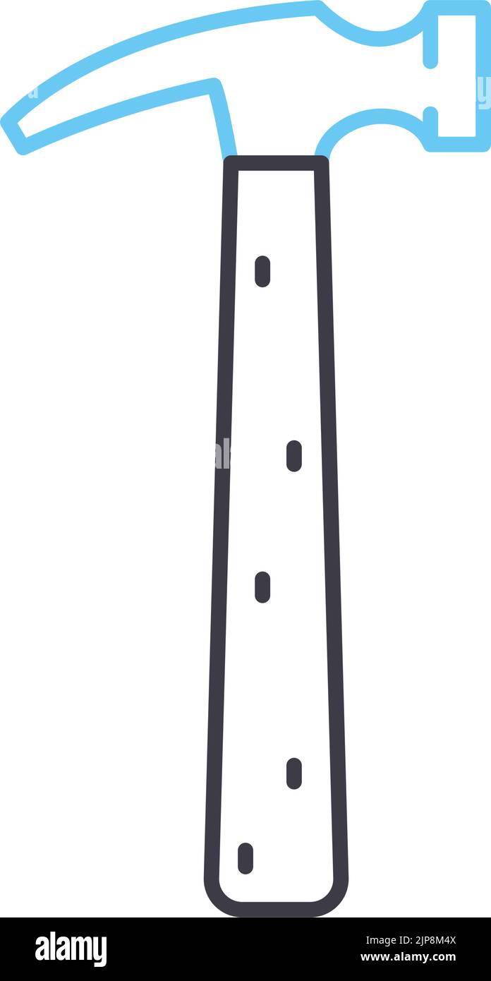 hammer line icon, outline symbol, vector illustration, concept sign ...