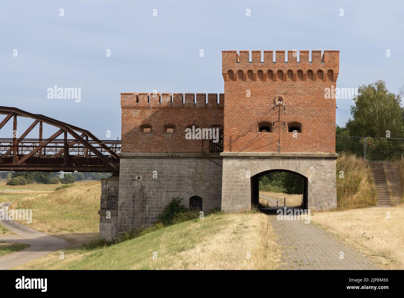Domitz Railway Bridge and fortified bridge house at the former inner ...