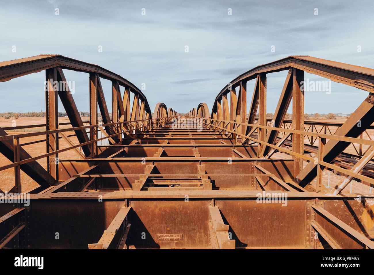 Domitz Railway Bridge and fortified bridge house at the former inner ...
