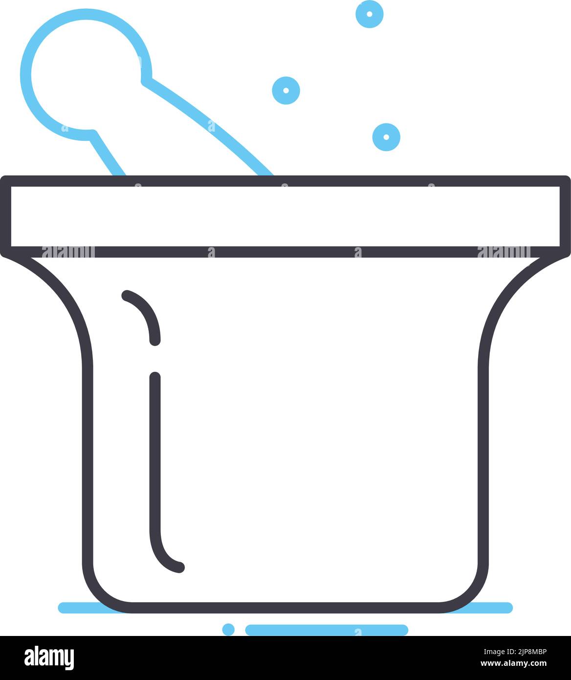 kitchen mortar and pestle line icon, outline symbol, vector ...