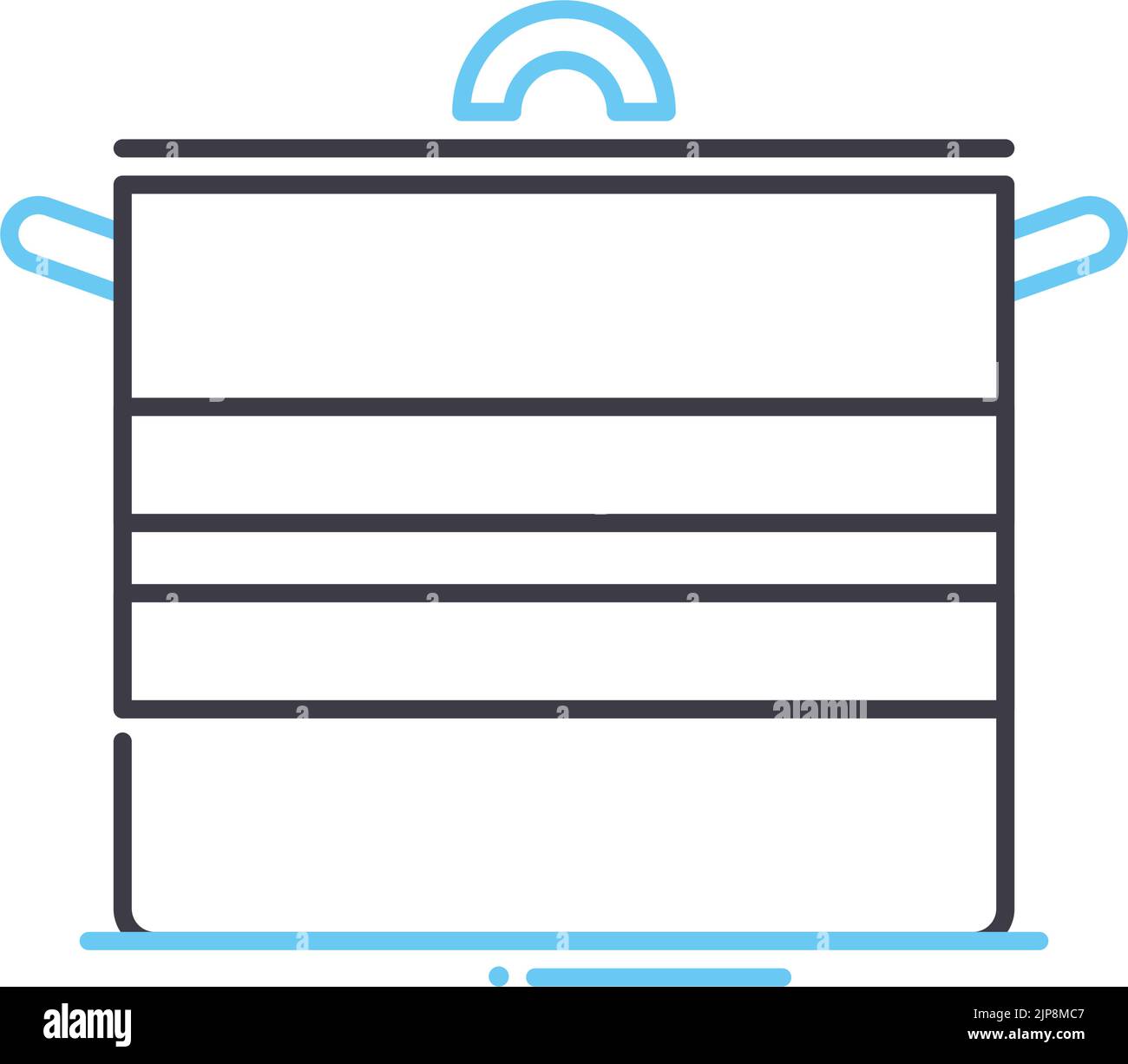 kitchen pot line icon, outline symbol, vector illustration, concept ...