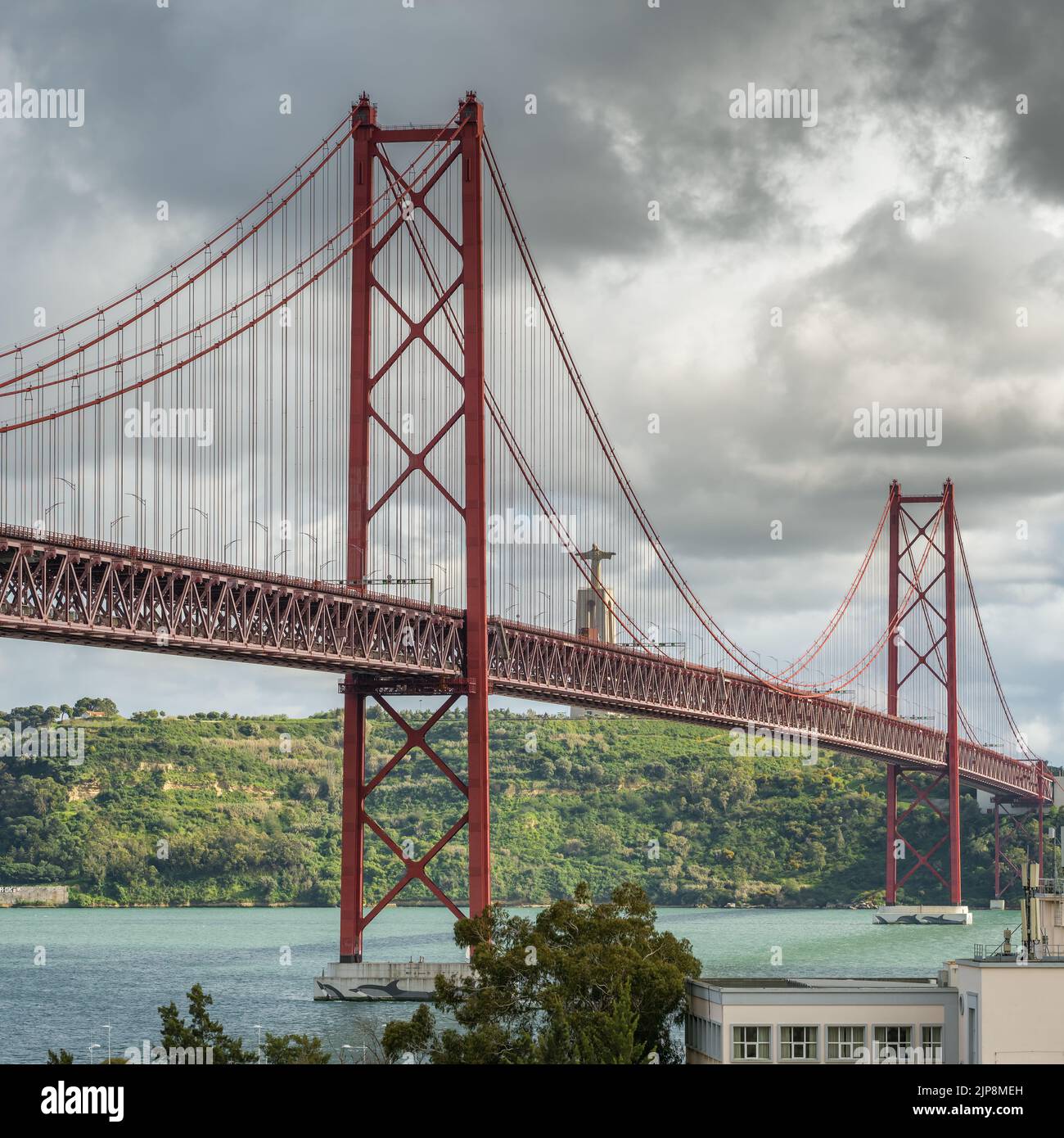Famous 25 de Abril Bridge in Lisbon, Portugal Stock Photo - Alamy