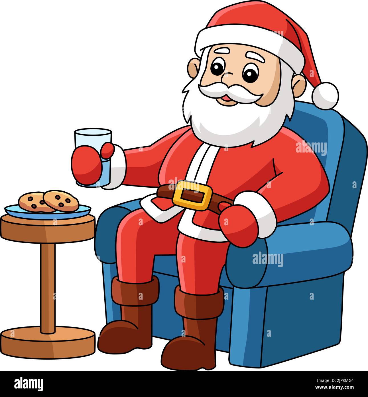 Christmas Santa Sitting On A Chair Cartoon Clipart Stock Vector Image ...