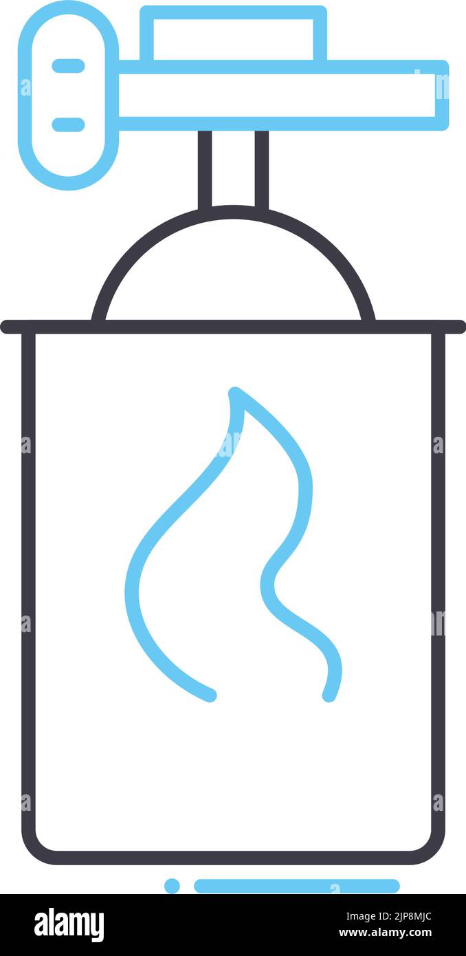 kitchen gas burner line icon, outline symbol, vector illustration ...