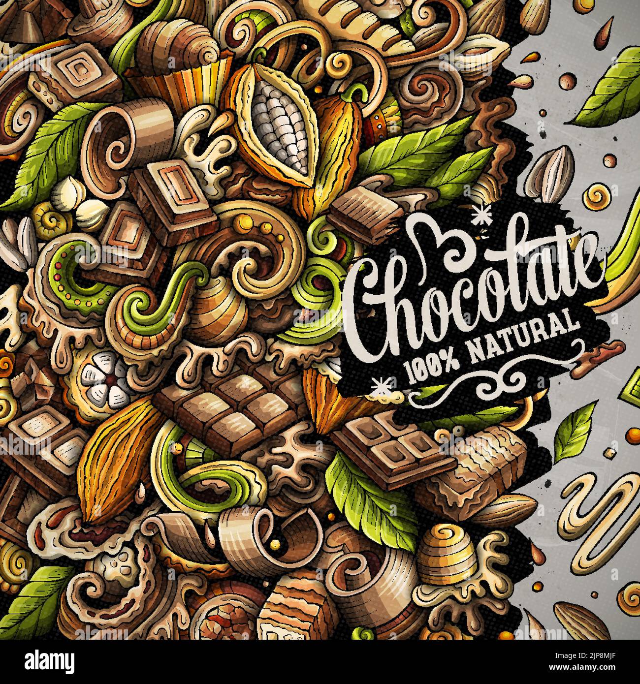 Chocolate hand drawn vector doodles frame Stock Vector Image & Art - Alamy
