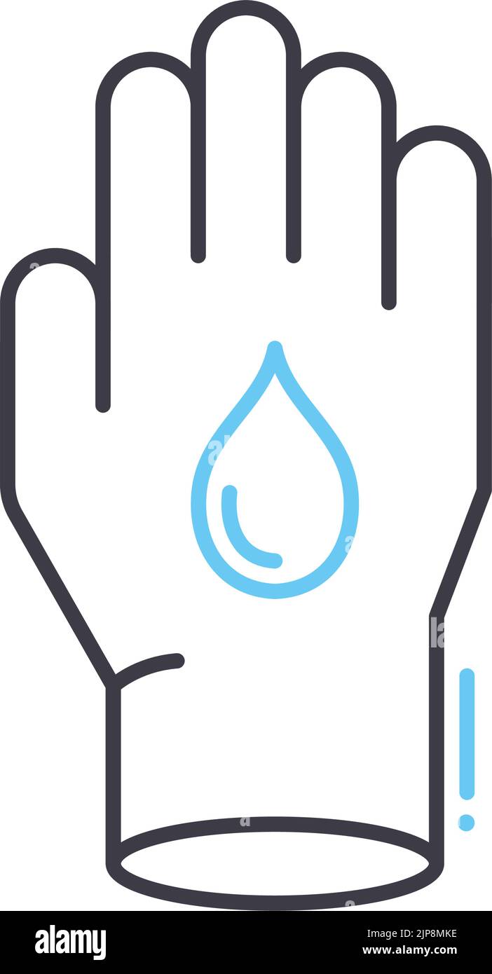 glove line icon, outline symbol, vector illustration, concept sign ...