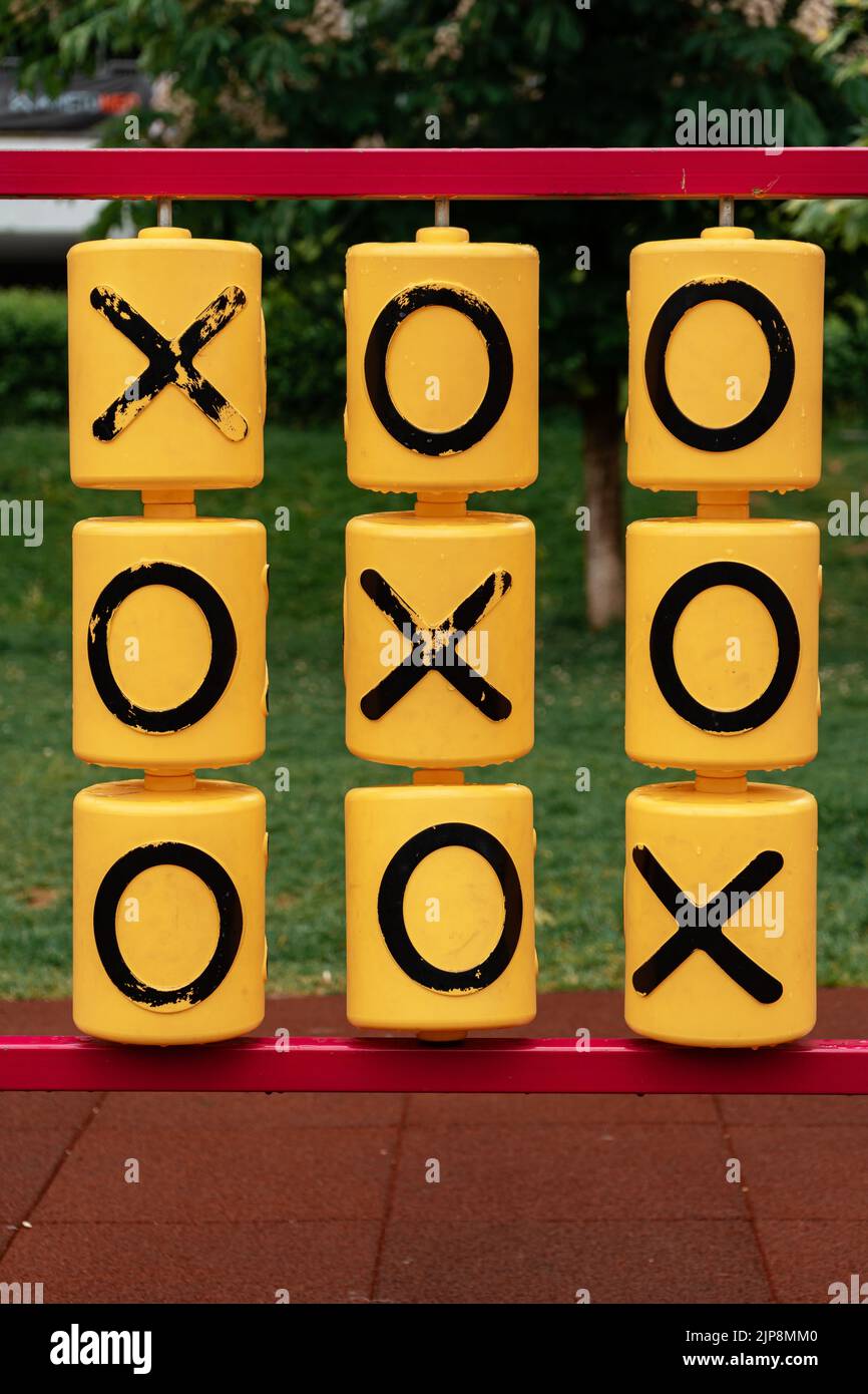 A vertical shot of the tic tac toe blocks on a playground Stock Photo ...