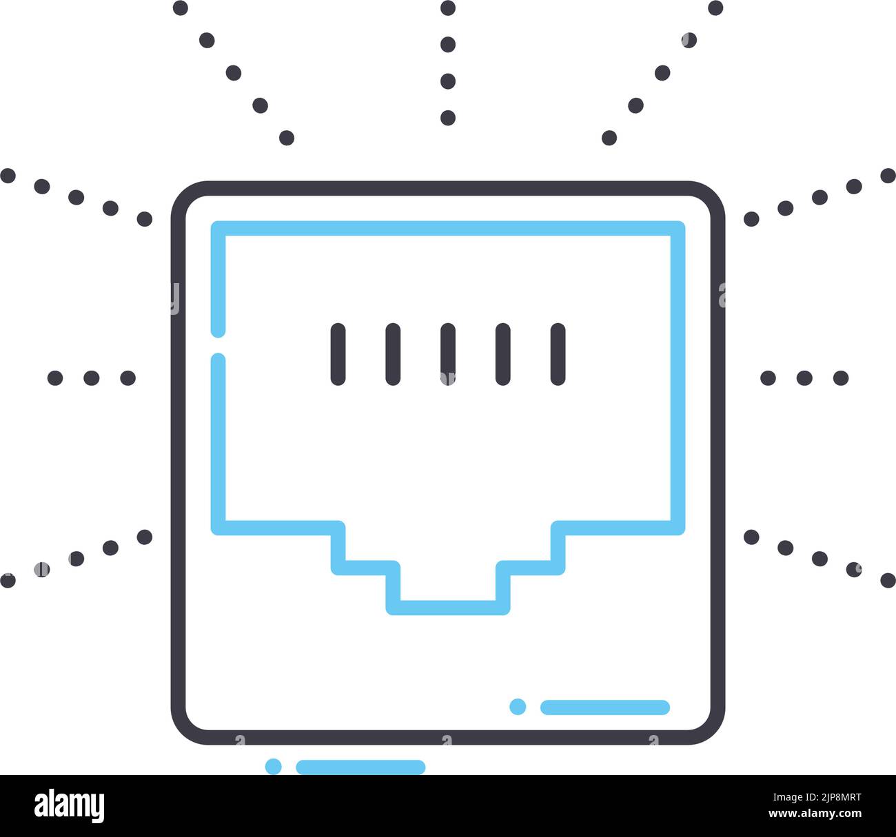 lan line icon, outline symbol, vector illustration, concept sign Stock ...