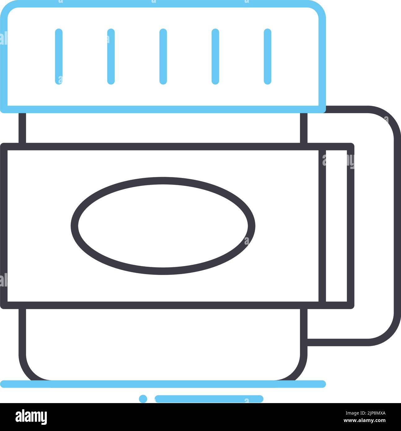 kitchen food container line icon, outline symbol, vector illustration ...