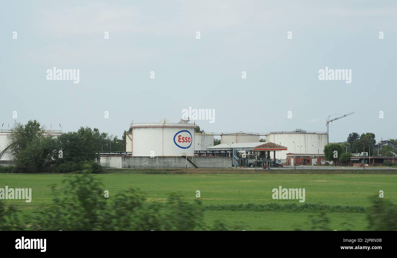 BRANDIZZO, ITALY - CIRCA JULY 2022: Esso fuel tanks Stock Photo - Alamy