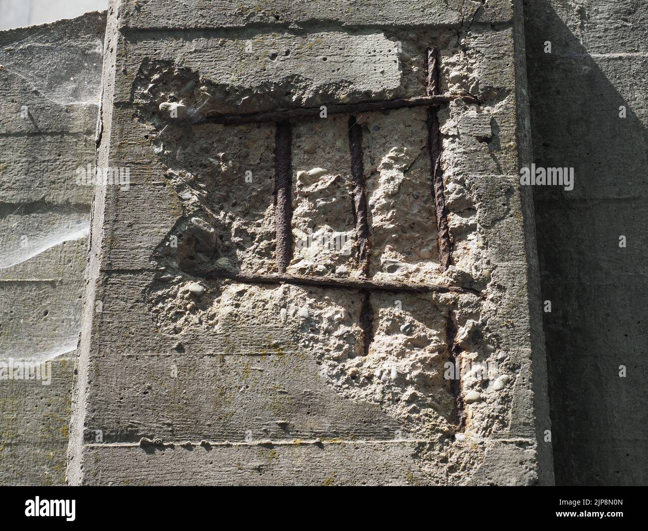 corroded resistance bars in reinforced concrete wall Stock Photo - Alamy