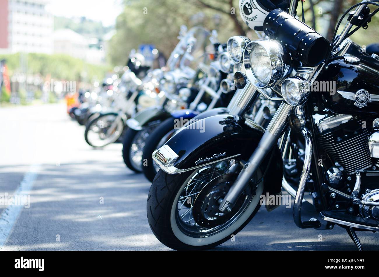 Portorož, Slovenia. 06.12.2022. Cool bikers Harley Davidson festival ...