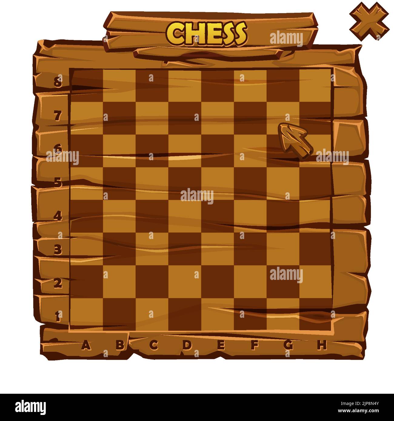 Wooden Chessboard for 2D game. Vector Chess board Stock Vector Image ...