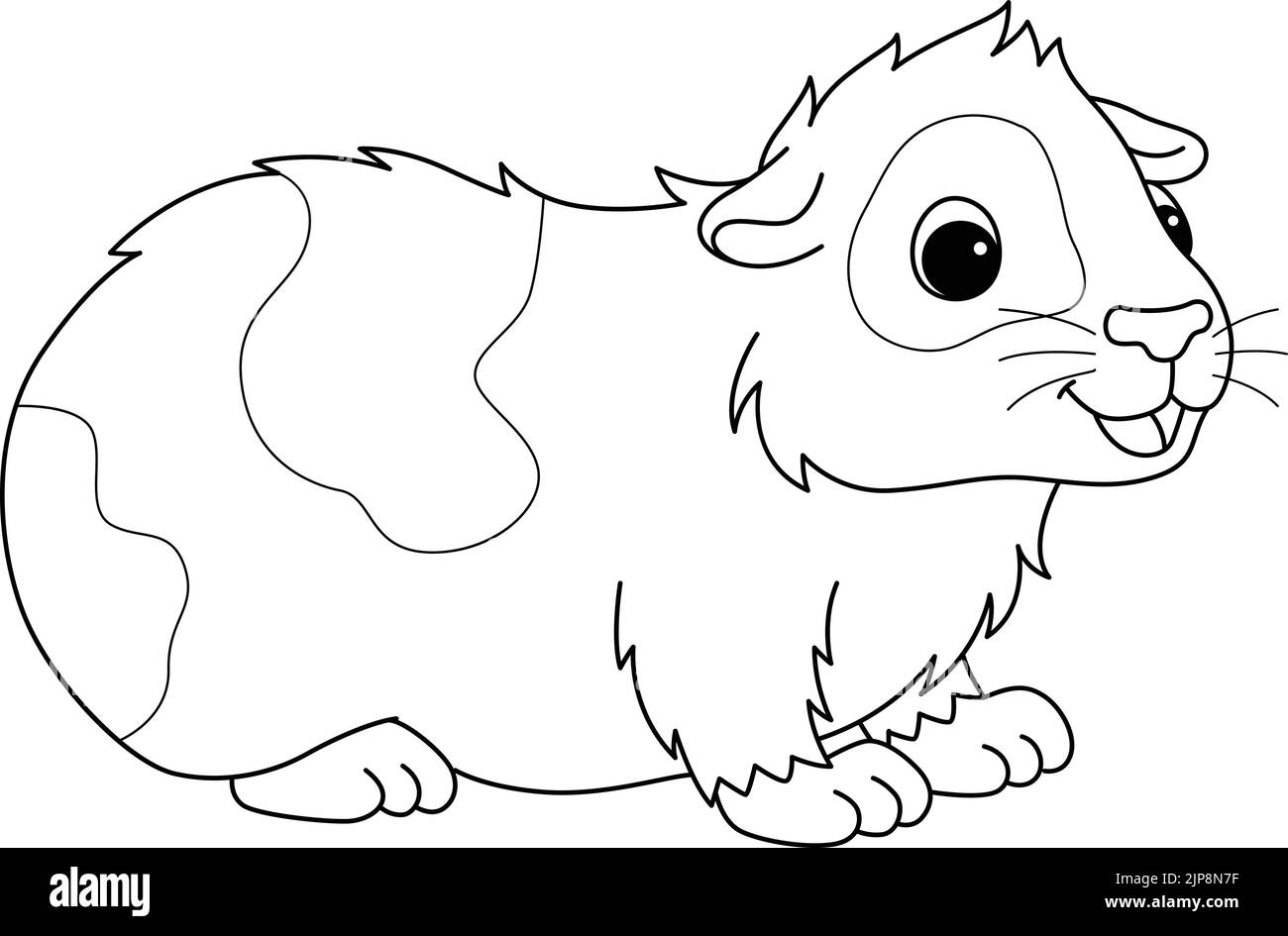 Guinea Pig Animal Isolated Coloring Page for Kids Stock Vector Image ...