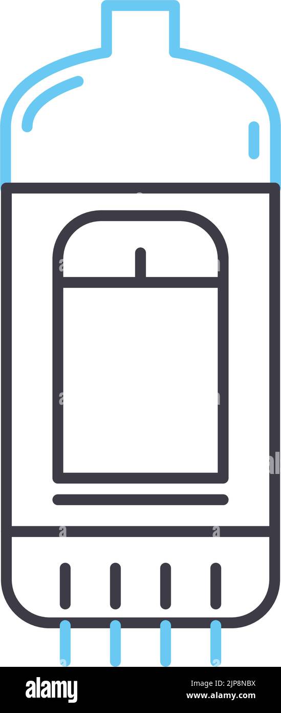 lamp electronics line icon, outline symbol, vector illustration ...