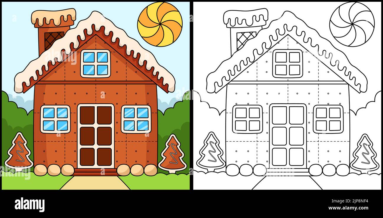 Gingerbread house coloring page hi-res stock photography and images - Alamy