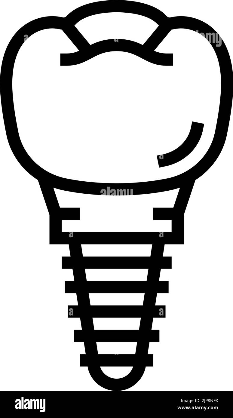 implant tooth line icon vector illustration Stock Vector Image & Art ...