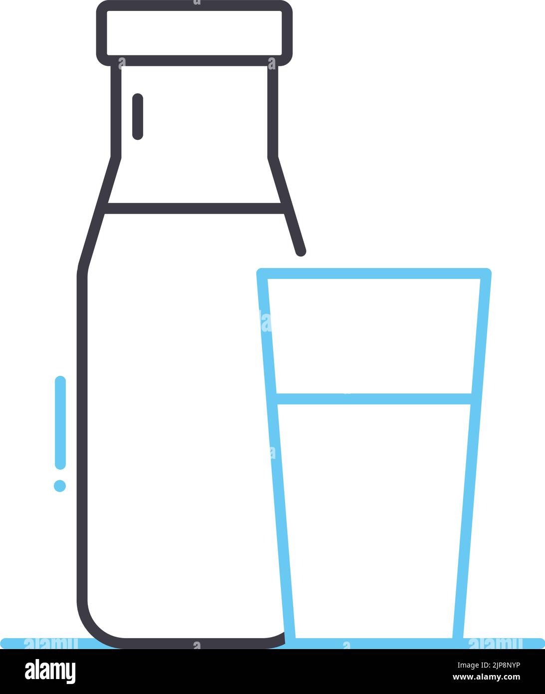 milk line icon, outline symbol, vector illustration, concept sign Stock ...