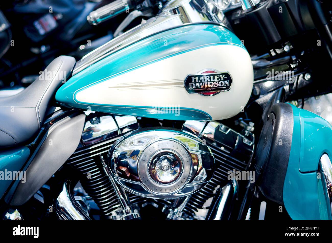 Portorož, Slovenia. 06.12.2022. Cool bikers Harley Davidson festival ...