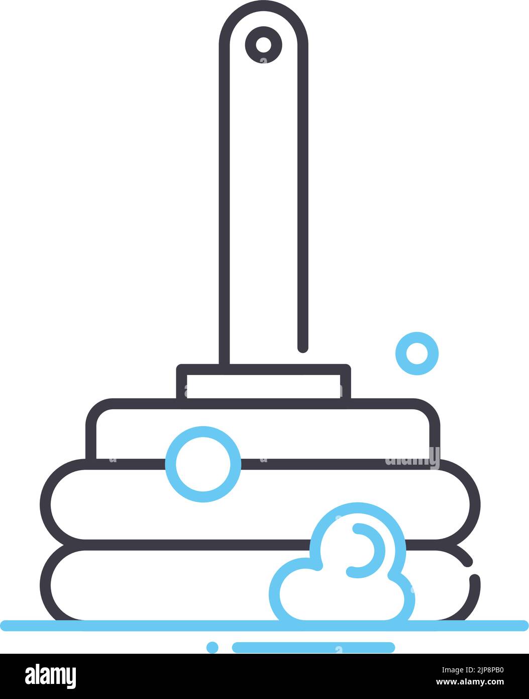 mop line icon, outline symbol, vector illustration, concept sign Stock ...