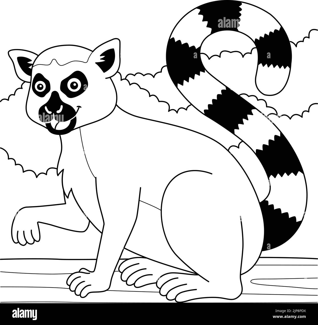 Katta Animal Coloring Page for Kids Stock Vector Image & Art - Alamy