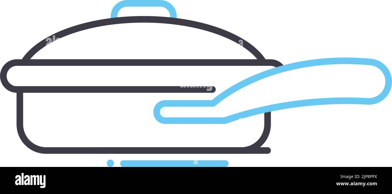 pan line icon, outline symbol, vector illustration, concept sign Stock ...