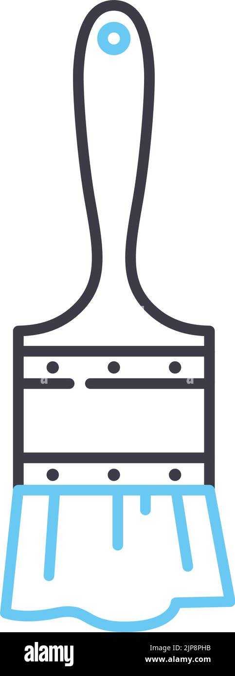 paintbrush line icon, outline symbol, vector illustration, concept sign ...