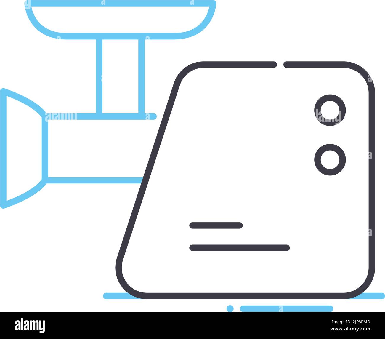 meat grinder line icon, outline symbol, vector illustration, concept ...