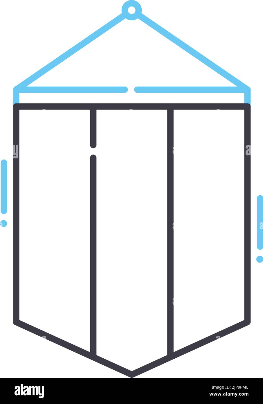 national flag line icon, outline symbol, vector illustration, concept ...