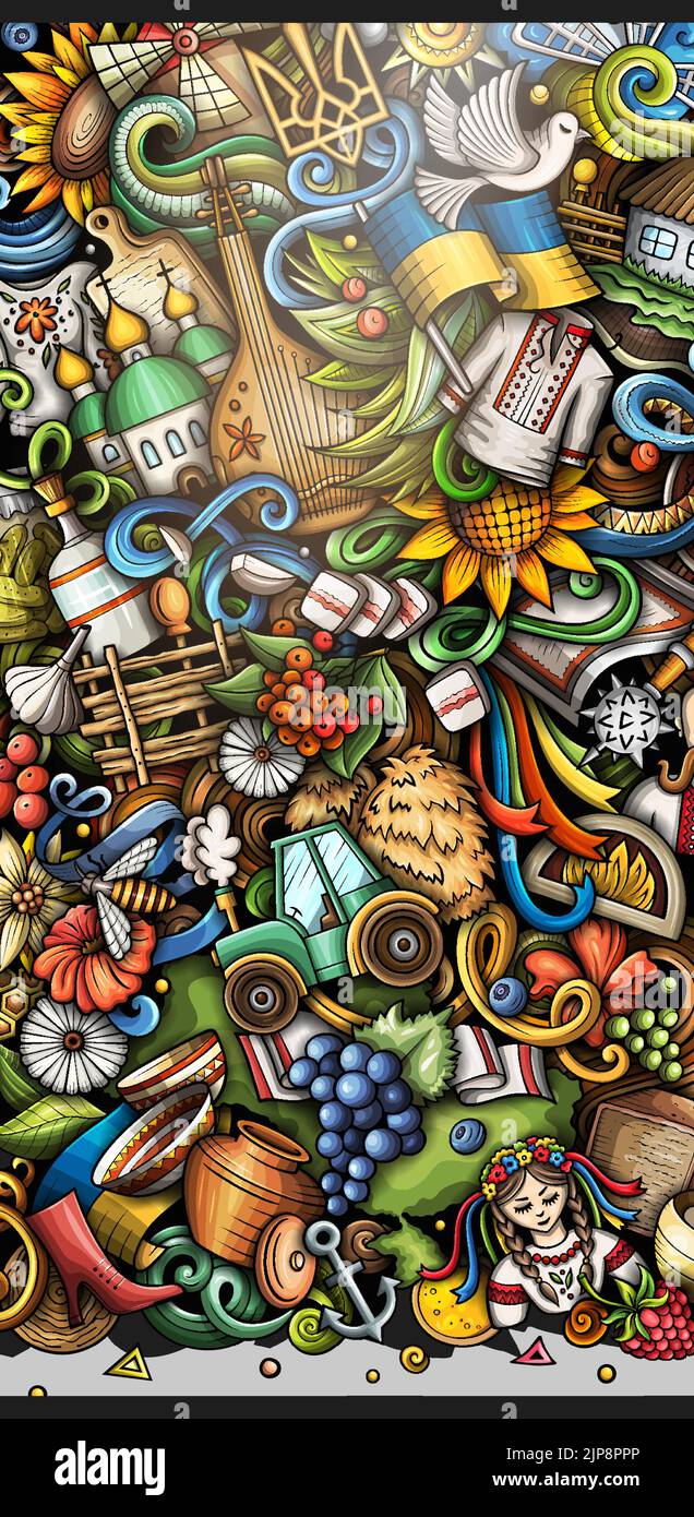 Ukraine doodle banner. Cartoon vector flyer Stock Vector Image & Art ...