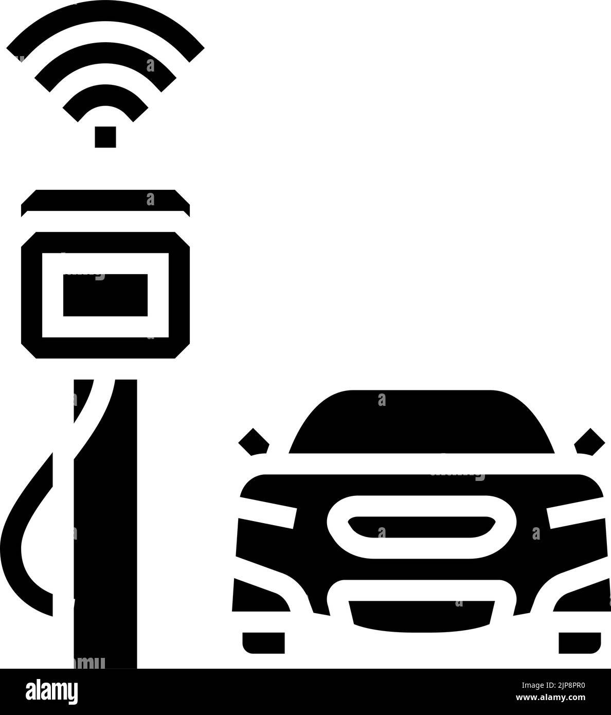 road radar self vehicle glyph icon vector illustration Stock Vector ...
