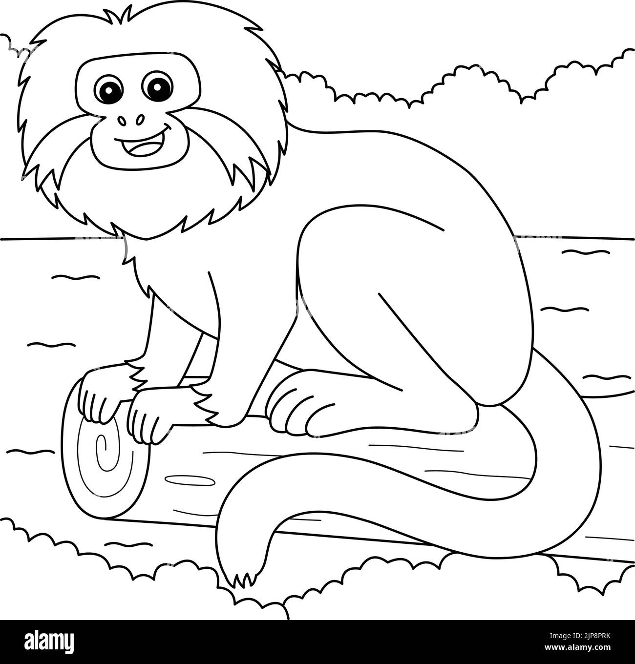 Tamarin Animal Coloring Page for Kids Stock Vector Image & Art - Alamy
