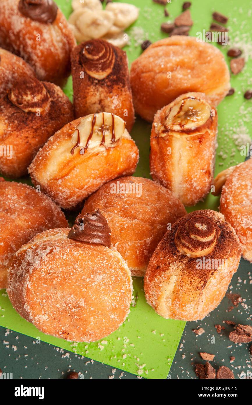 Bombolone an Italian filled doughnut in four different flavours Stock ...
