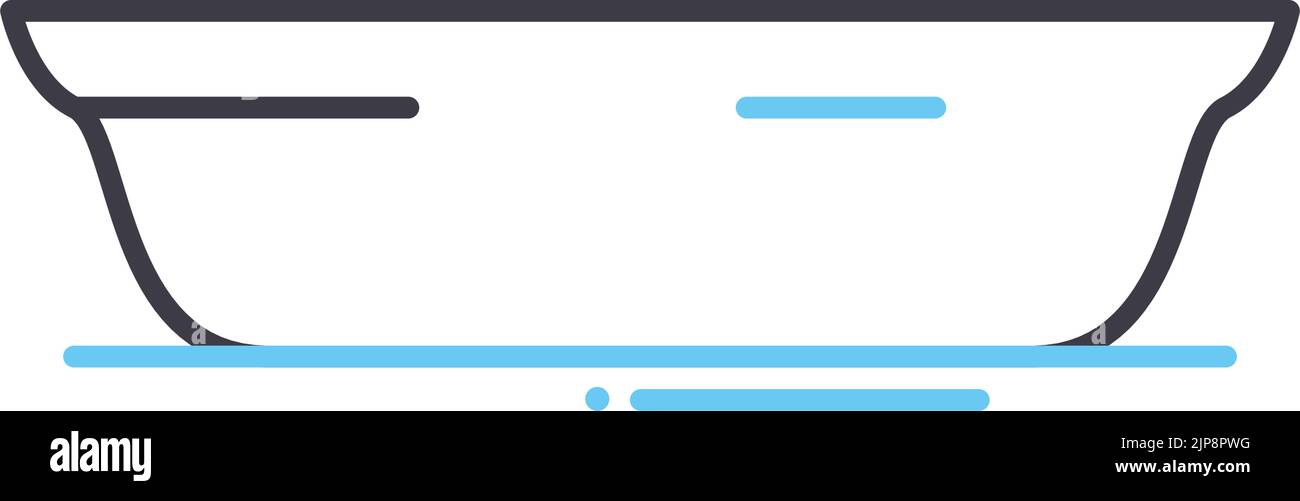 plate line icon, outline symbol, vector illustration, concept sign ...