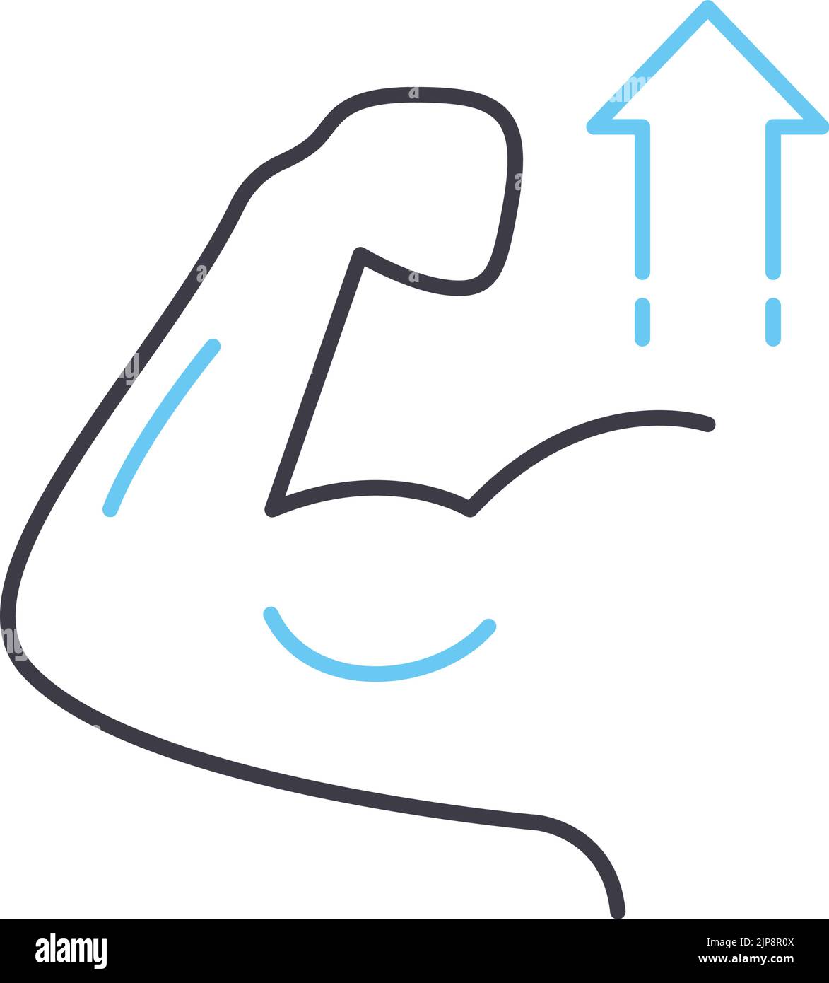 muscle line icon, outline symbol, vector illustration, concept sign ...