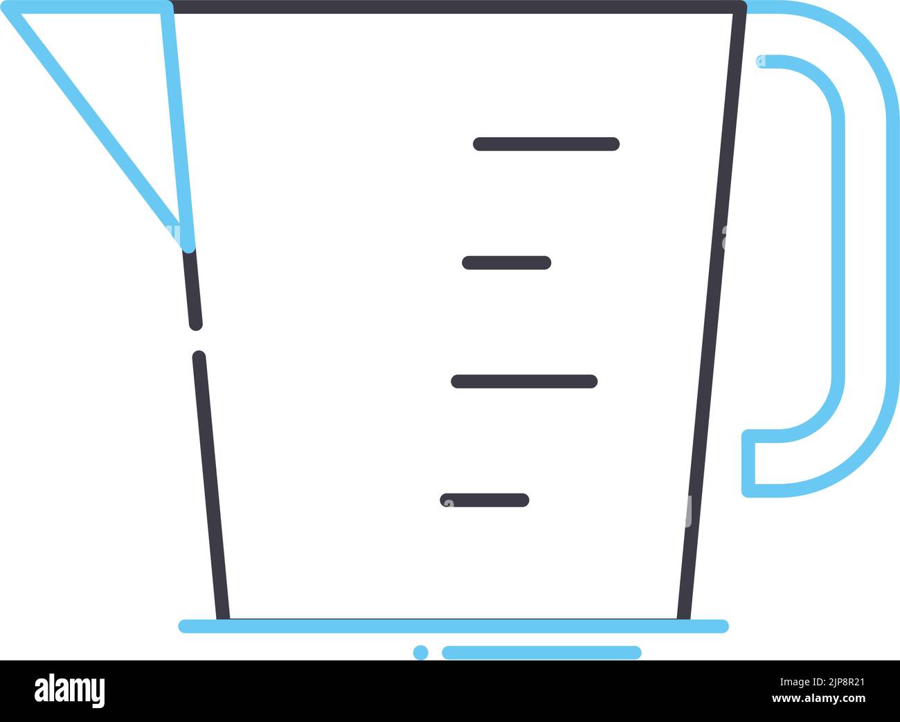 measuring cup line icon, outline symbol, vector illustration, concept ...
