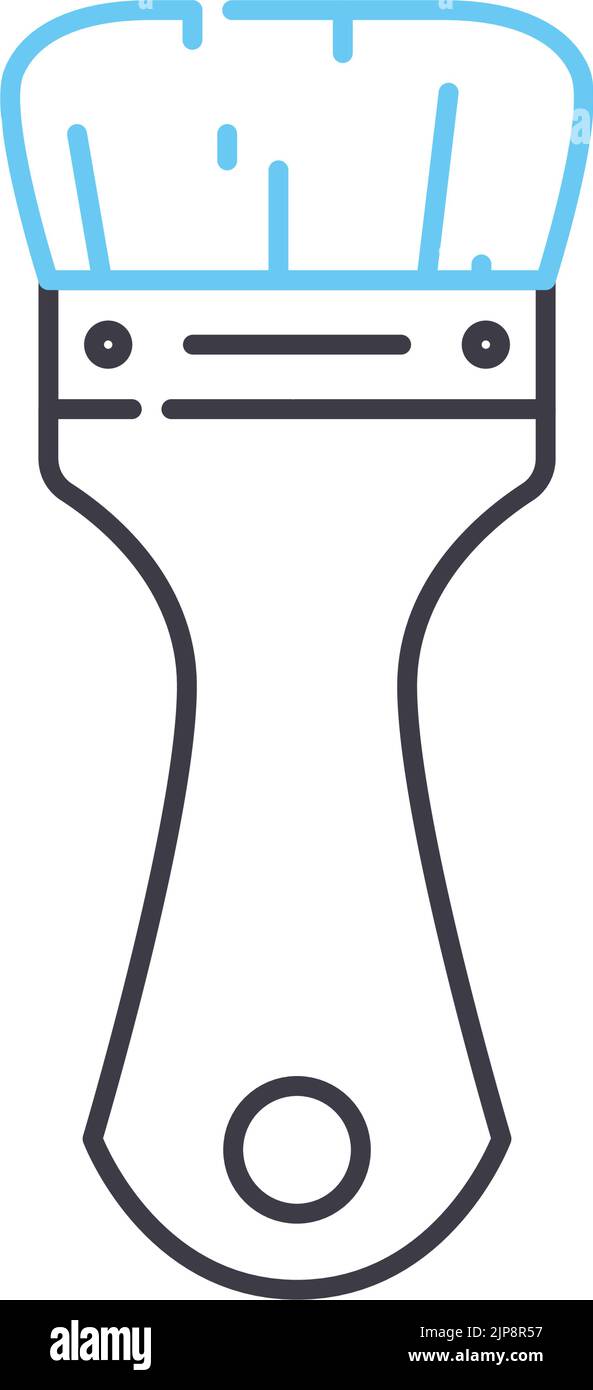 paint brushes line icon, outline symbol, vector illustration, concept ...