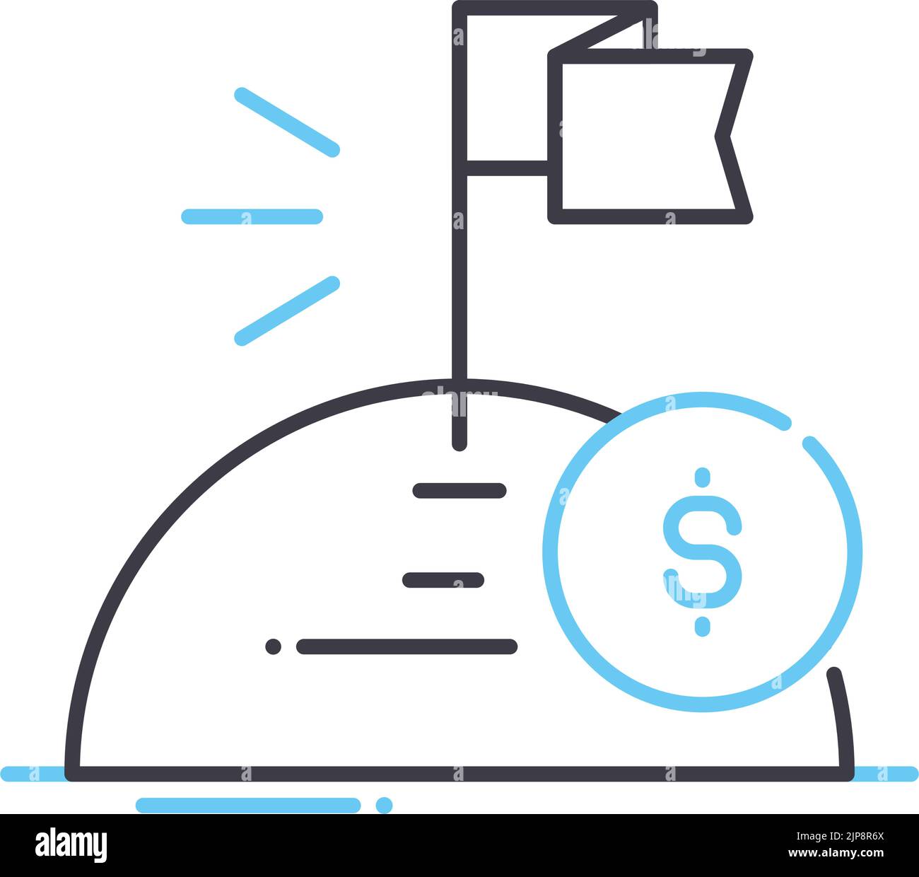 money goal line icon, outline symbol, vector illustration, concept sign ...