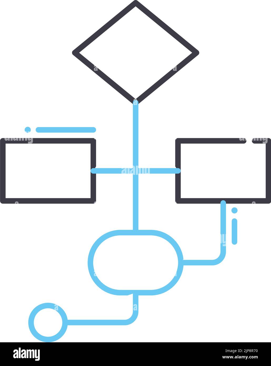 Process Line Icon Outline Symbol Vector Illustration Concept Sign