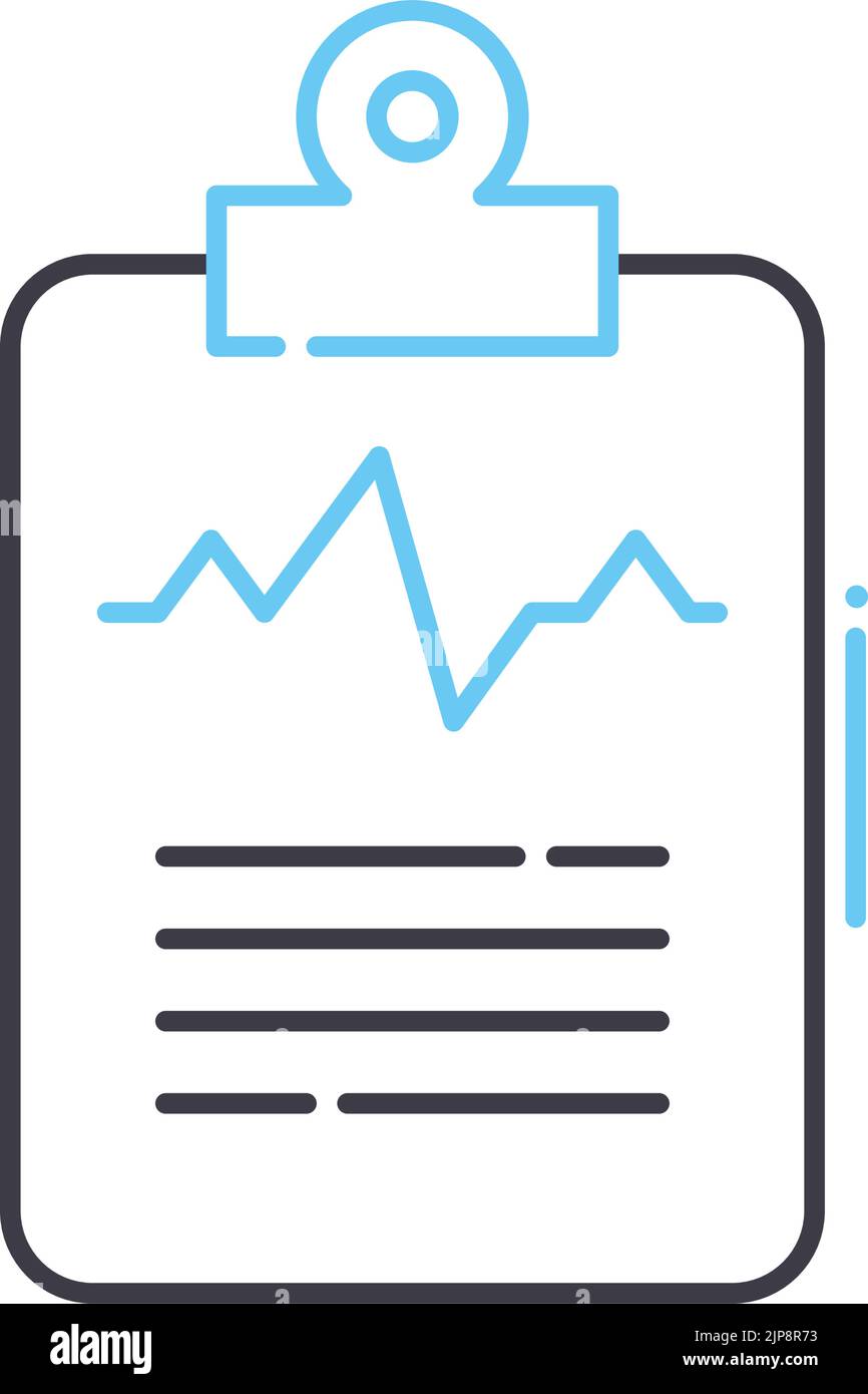 personal report line icon, outline symbol, vector illustration, concept ...