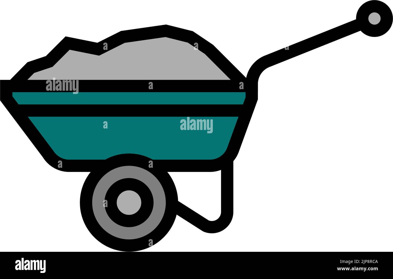 wheelbarrow tool repair color icon vector illustration Stock Vector ...